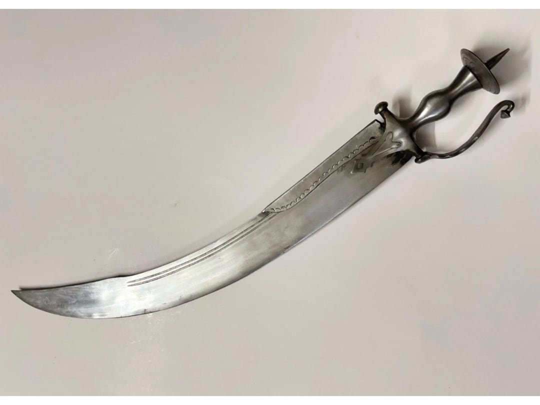 Tegha Talwar Sword Tulwar Broad Blade Damascus Wootz Handcrafted With ...