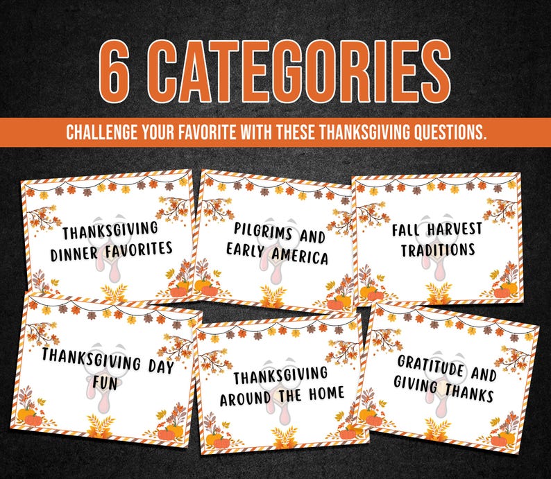 Thanksgiving Jeopardy Game, Printable Thanksgiving Game, Thanksgiving ...