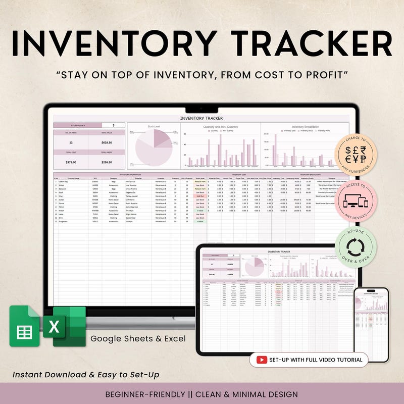 10 Best Free Excel Spreadsheet Inventory Templates for 2025 - Etsy Canada