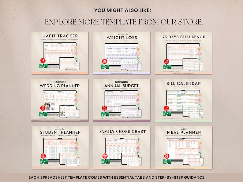 Year at a Glance Calendar Google Sheets & Excel Template, Yearly ...