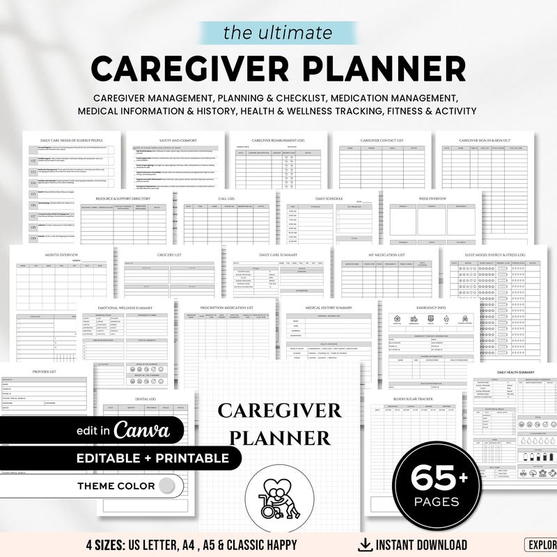 Caregivers Daily Planner - Etsy