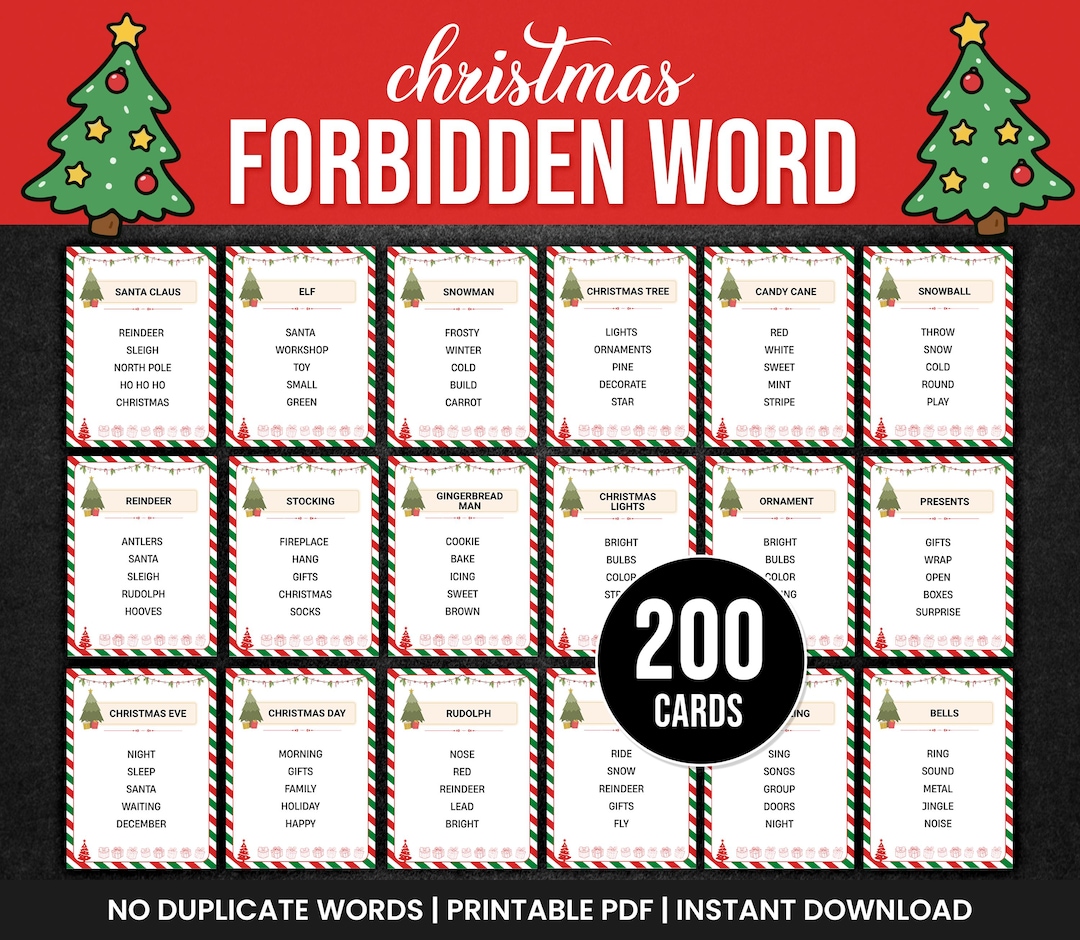 Christmas Forbidden Words Games, Forbidden Words, Christmas Party Games ...