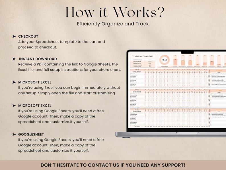 75 Challenge Spreadsheet Fitness Tracker Template 75 Easy Challenge ...