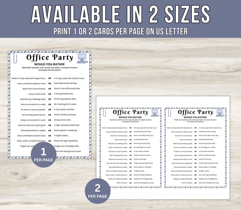 Team Building Would You Rather Game, Office Icebreaker Printable, Fun ...