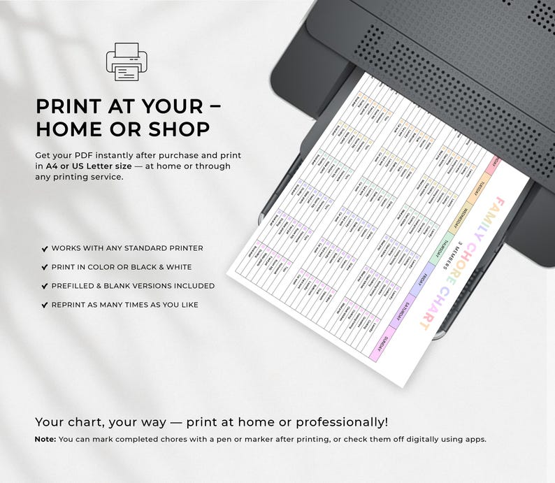 Editable Family Chore Chart, Family Planner Printable, Weekly Family ...