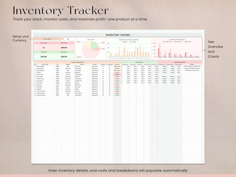 Inventory Tracker Google Sheets Excel Template Inventory Management ...
