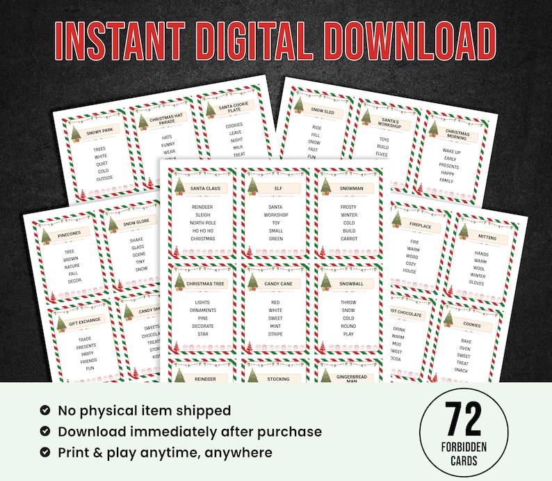 Christmas Forbidden Words Games, Forbidden Words, Christmas Party Games ...