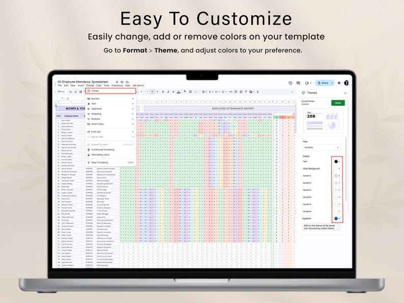 Employee Attendance Tracker Excel Spreadsheet, Human Resources ...