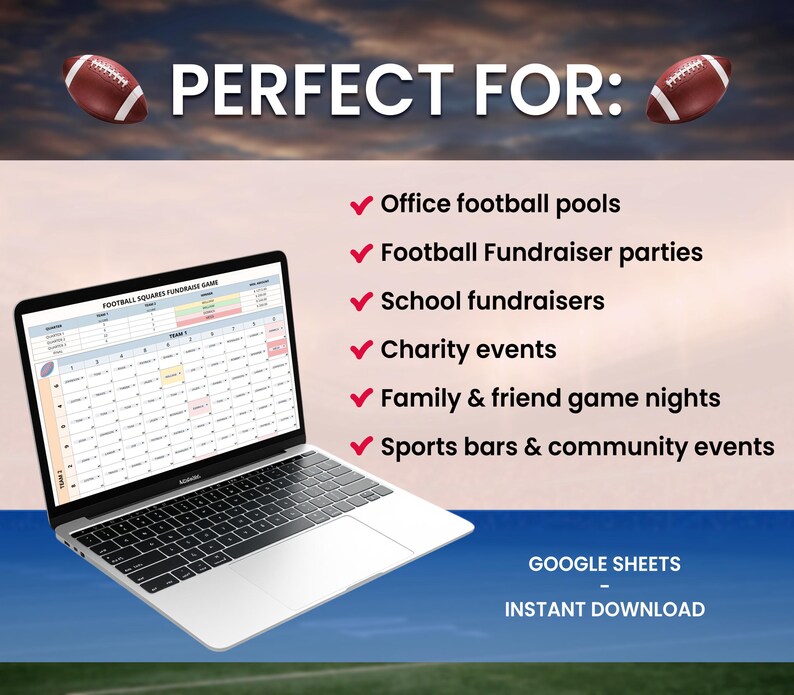Football Squares Template, Google Sheets, 100 Square Football Pool ...
