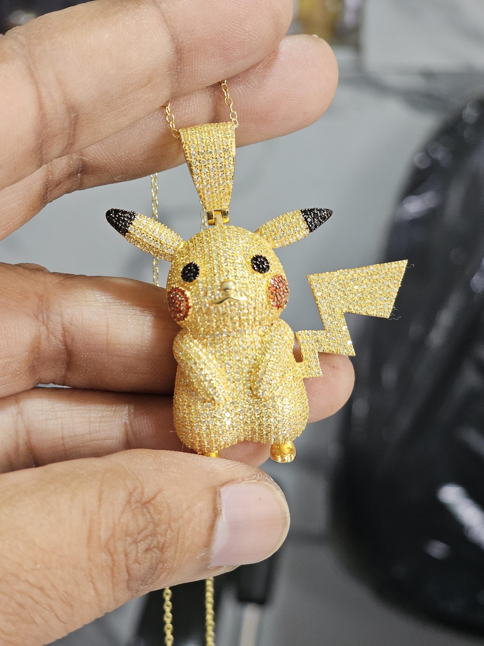Round Moissanite Diamond CARTOON PENDANT Duck Charm Pendant Custom Made ...