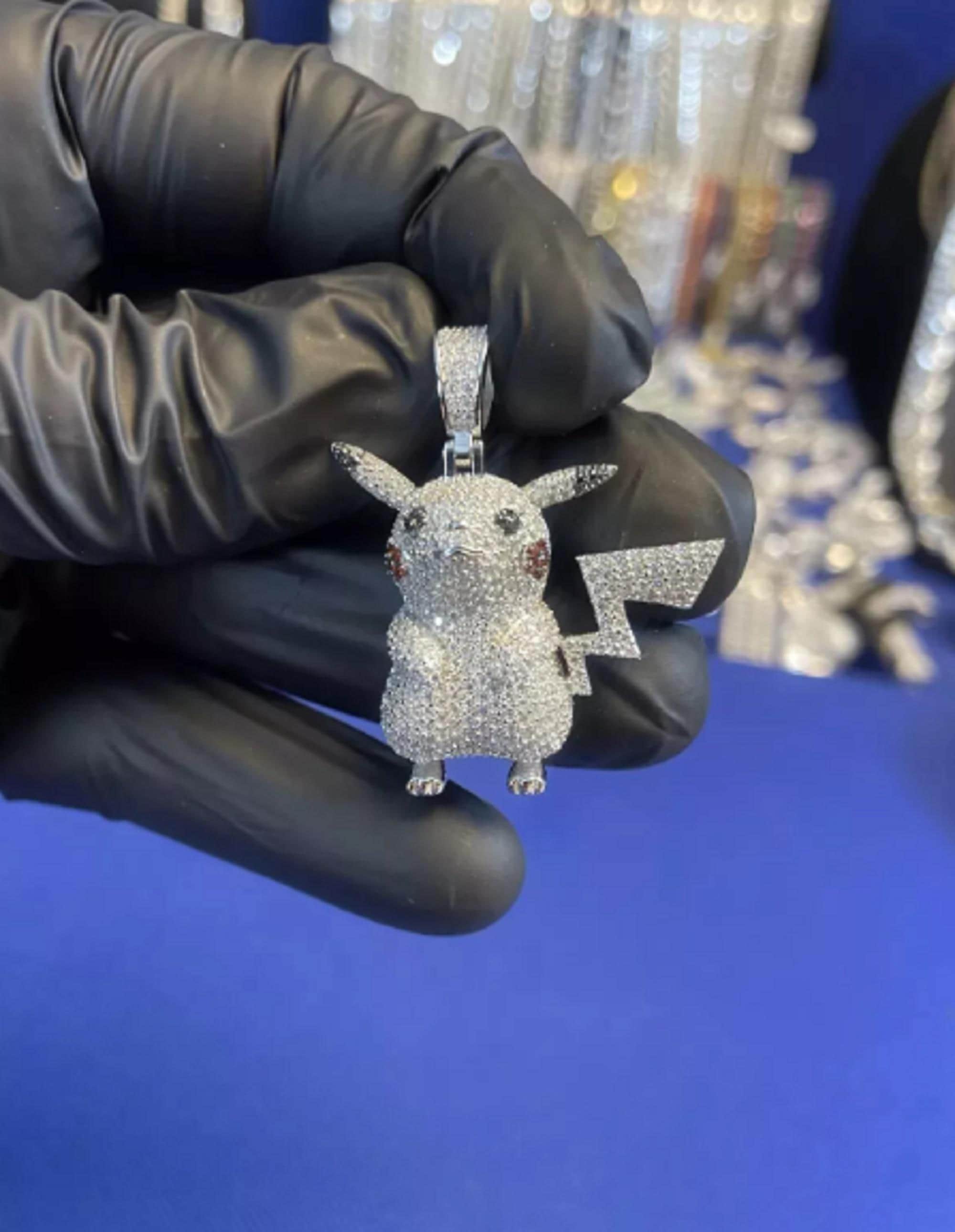 Round Moissanite Diamond CARTOON PENDANT Duck Charm Pendant Custom Made ...