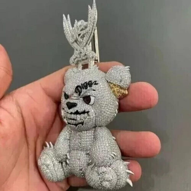 Angry Bear Cartoon Pendant,custom Made Hip Hop Pendants,personalized ...