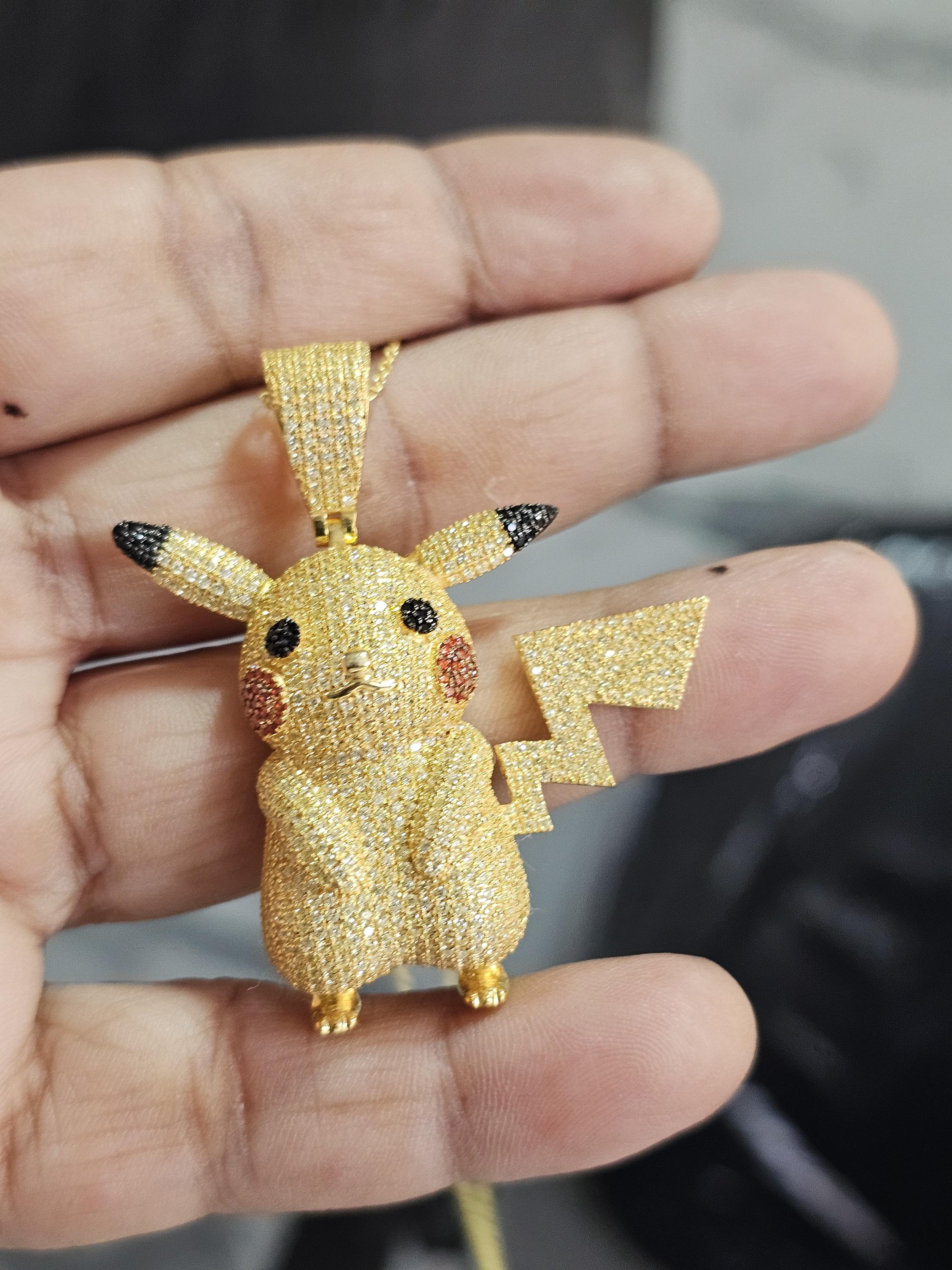 Round Moissanite Diamond CARTOON PENDANT Duck Charm Pendant Custom Made ...