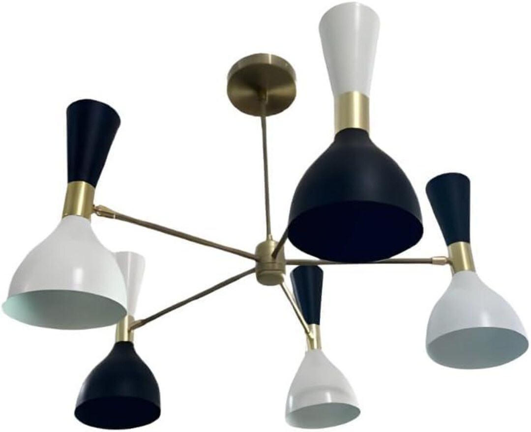 Modern Mid-century Sputnik Chandelier – Handmade Brass Ceiling Light ...