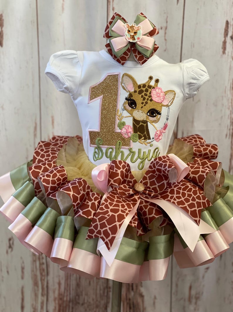 Giraffe Theme Birthday Tutu Outfit, Safari Tutu Set, Giraffe Safari ...