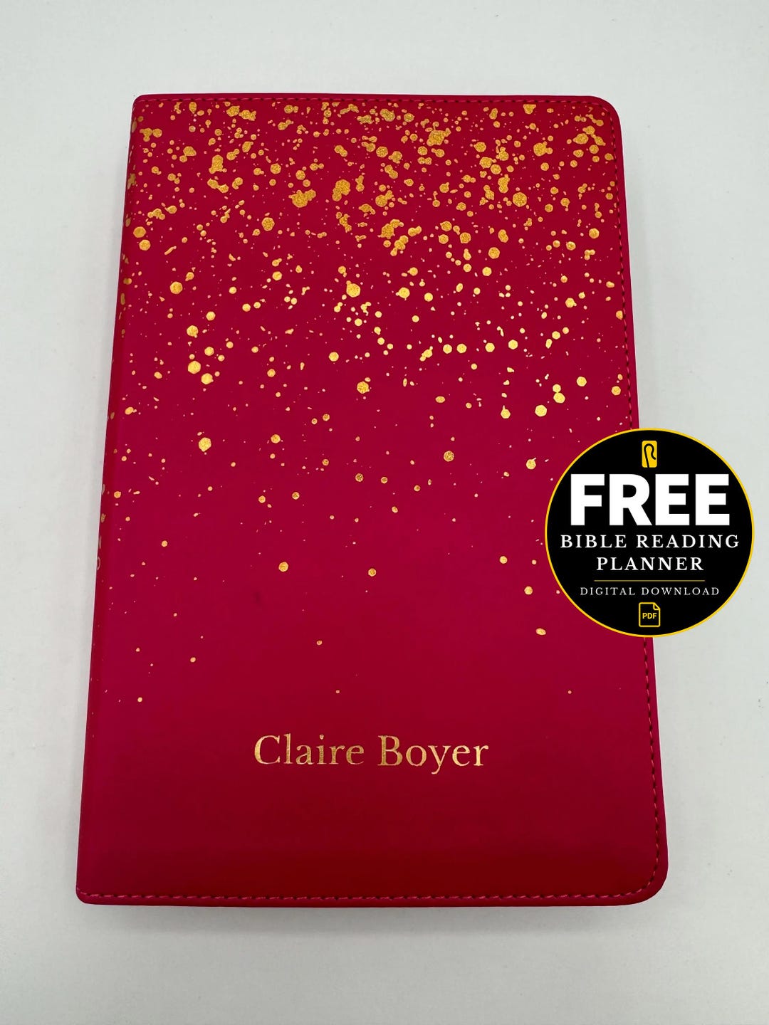Personalized Soft Pink Faux Leather CSB Bible, Large Print, Gold ...