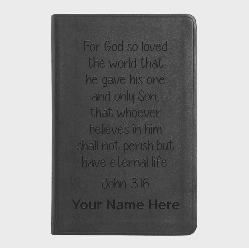 Personalized ESV Bible: Black Faux Leather, John 3∶16 Design - Etsy