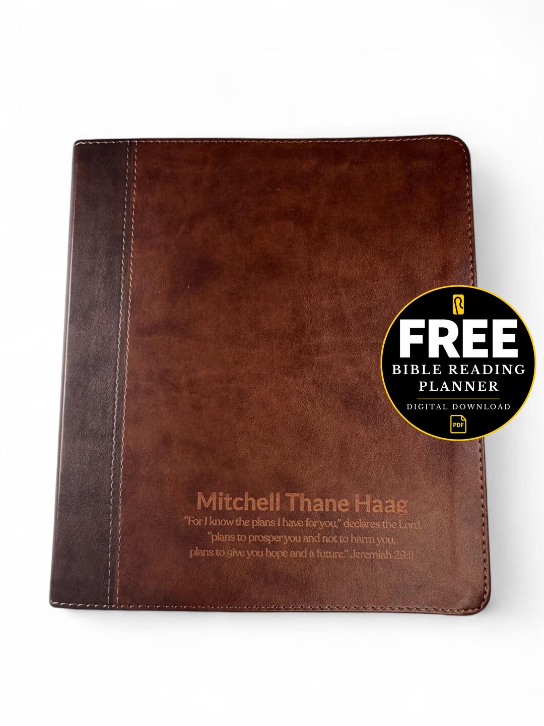 Personalized ESV Study Bible, Brown Faux Leather, Engraved Icons - Etsy
