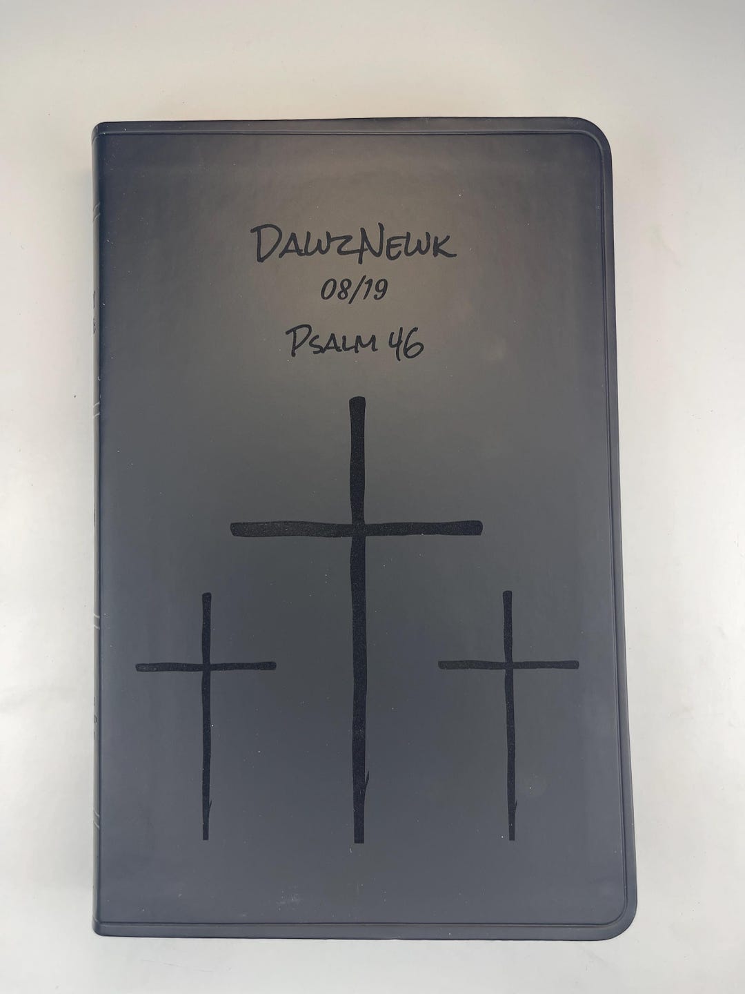 Personalized ESV Bible, Three Crosses, Faux Leather, Large Print - Etsy