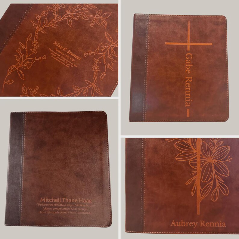 Personalized ESV Study Bible, Brown Faux Leather, Engraved Icons - Etsy