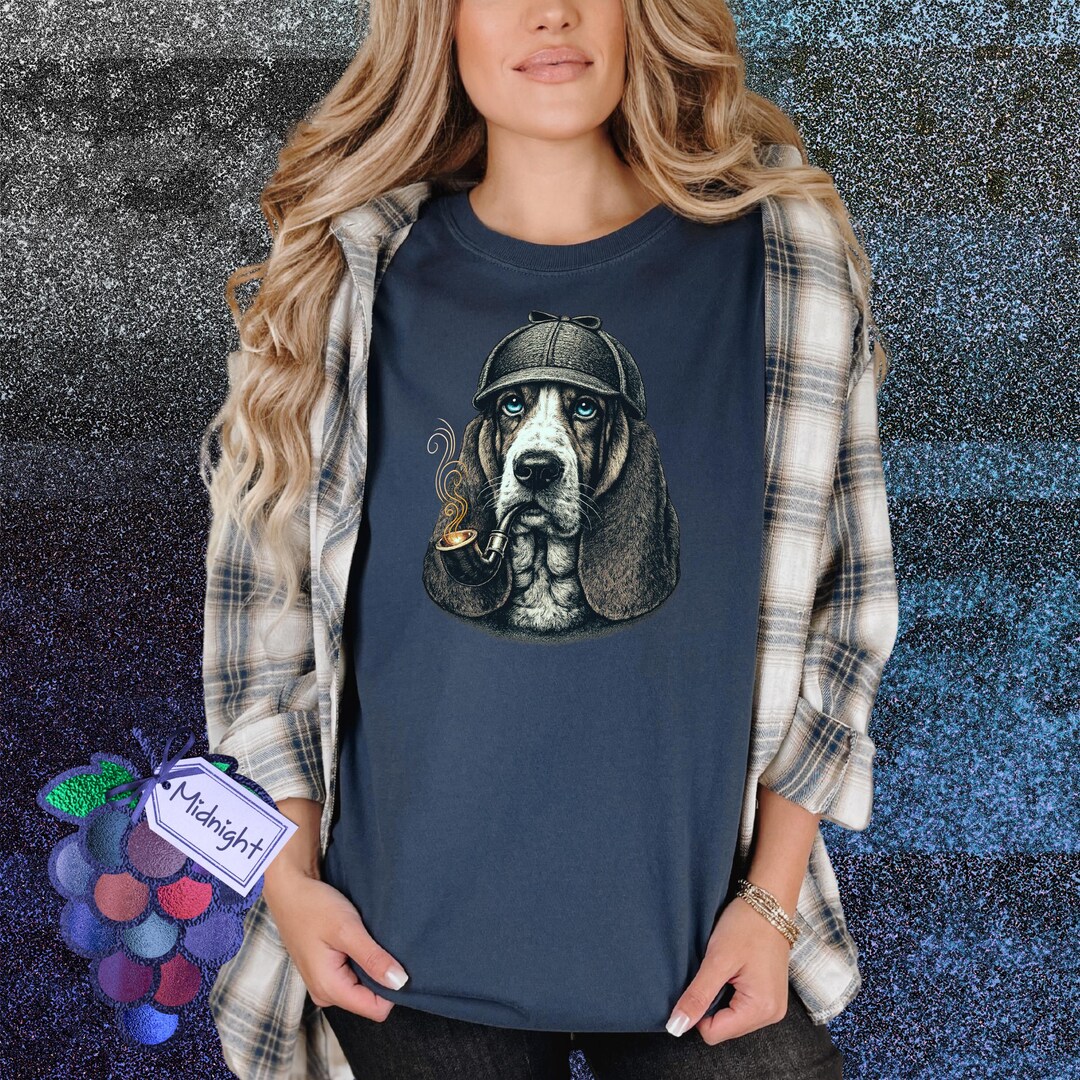 Bassett Hound Detective Graphic Tee - Etsy