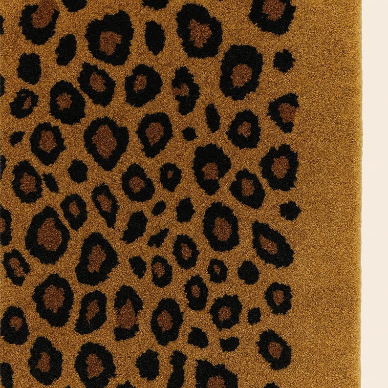 Hand Tufted Wool Leopard Print Rug: Luxury Animal Décor - Etsy