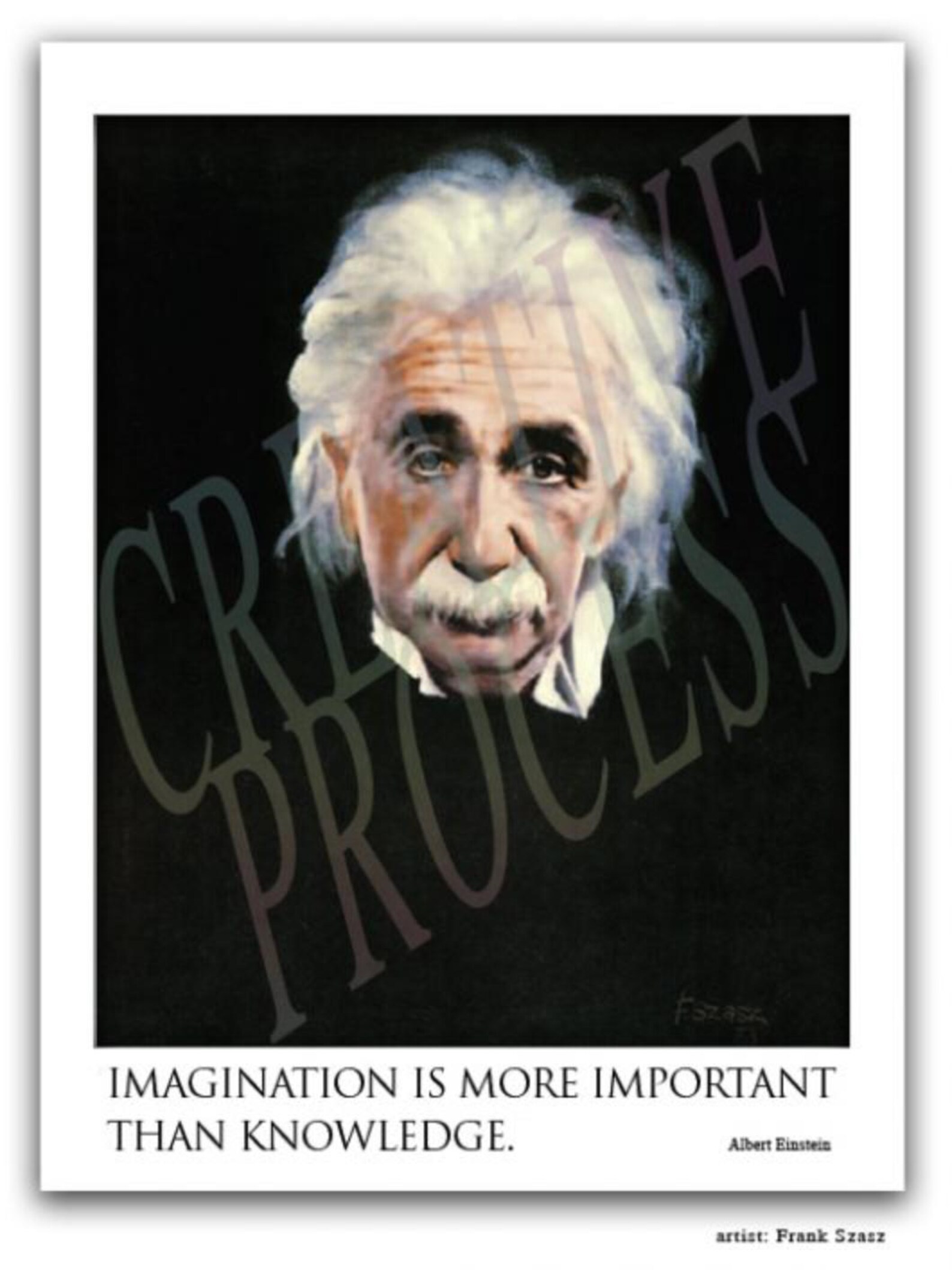 Albert Einstein Portrait Poster W/quote - "imagination is More ...