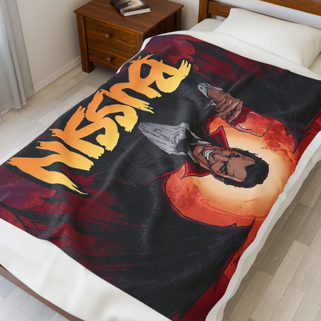 BUSSIN Vampire Dark Aesthetic Velveteen Plush Blanket, Cozy Throw for ...