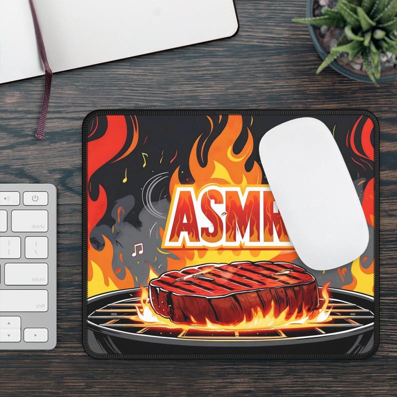 ASMR Gaming Mouse Pad, Fire Grill Mat, Desktop Accessory for Gamers ...