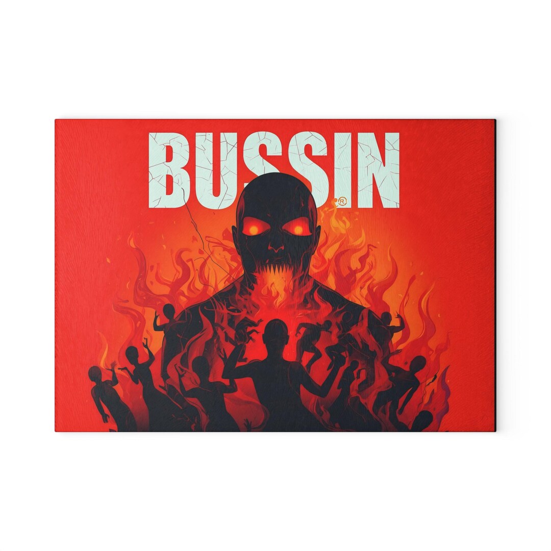 BUSSIN Shadow-eater Demon Art Glass Cutting Board - Unique Kitchen ...
