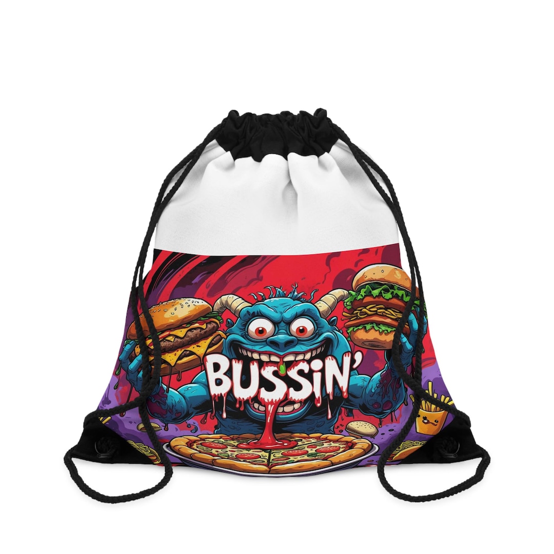 Bussin' Monster Drawstring Bag | Fun Foodie Accessory | Perfect for ...