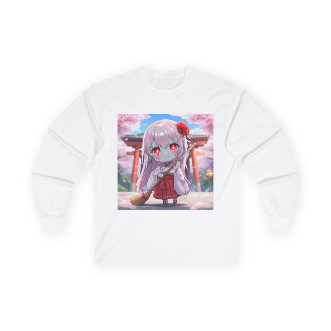 Miko Zombie Girl Cute but Dead Sacred Shrine Spirit Long Sleeve Tee ...