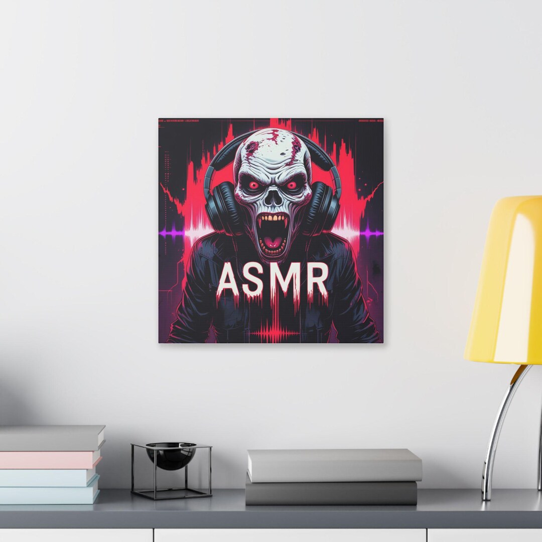 ASMR Skull Art Canvas, Edgy Wall Decor, Horror-themed Artwork, Scary ...