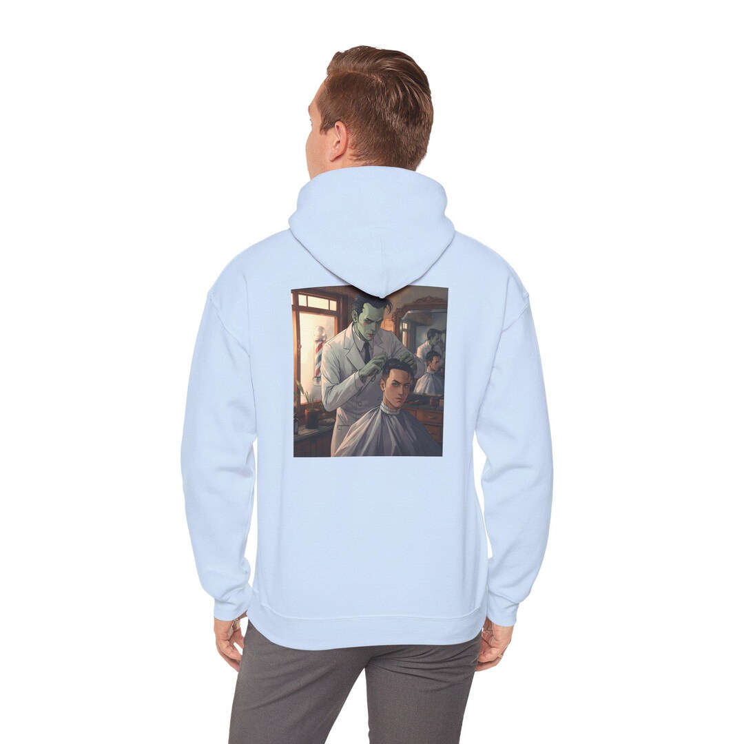 Professional Zombie Barber Comedy Design Hoodie, Unisex Heavy Blend ...