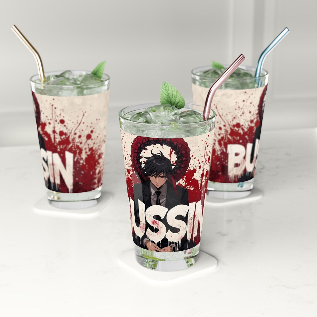 BUSSIN Dark Anime Tentacle Aesthetic Pint Glass, 16oz Anime Character ...