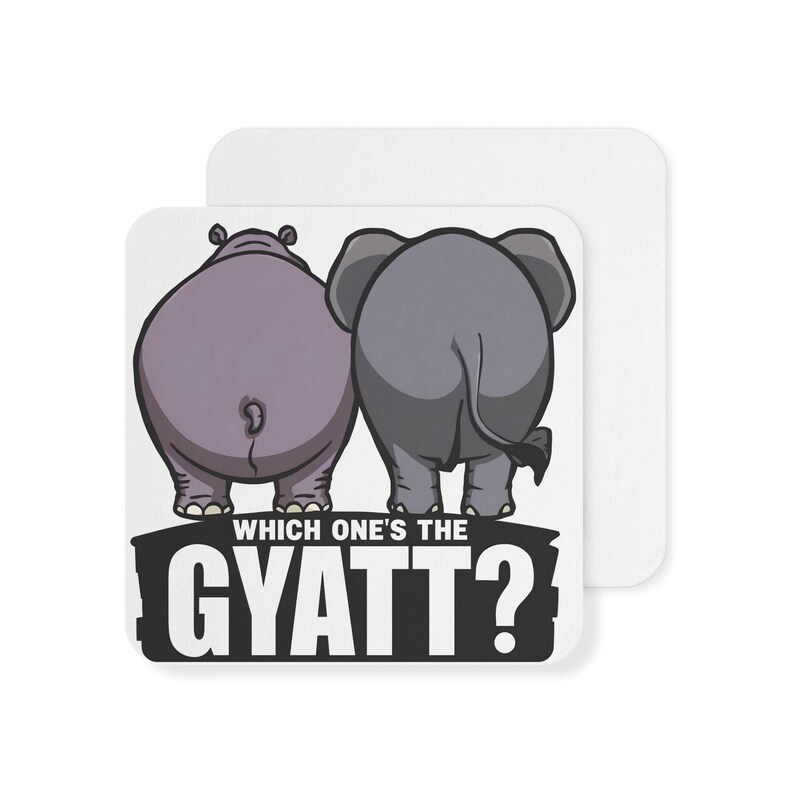 Which Ones the Gyatt Funny Meme Funny Animal Coasters, Cute Hippo and ...