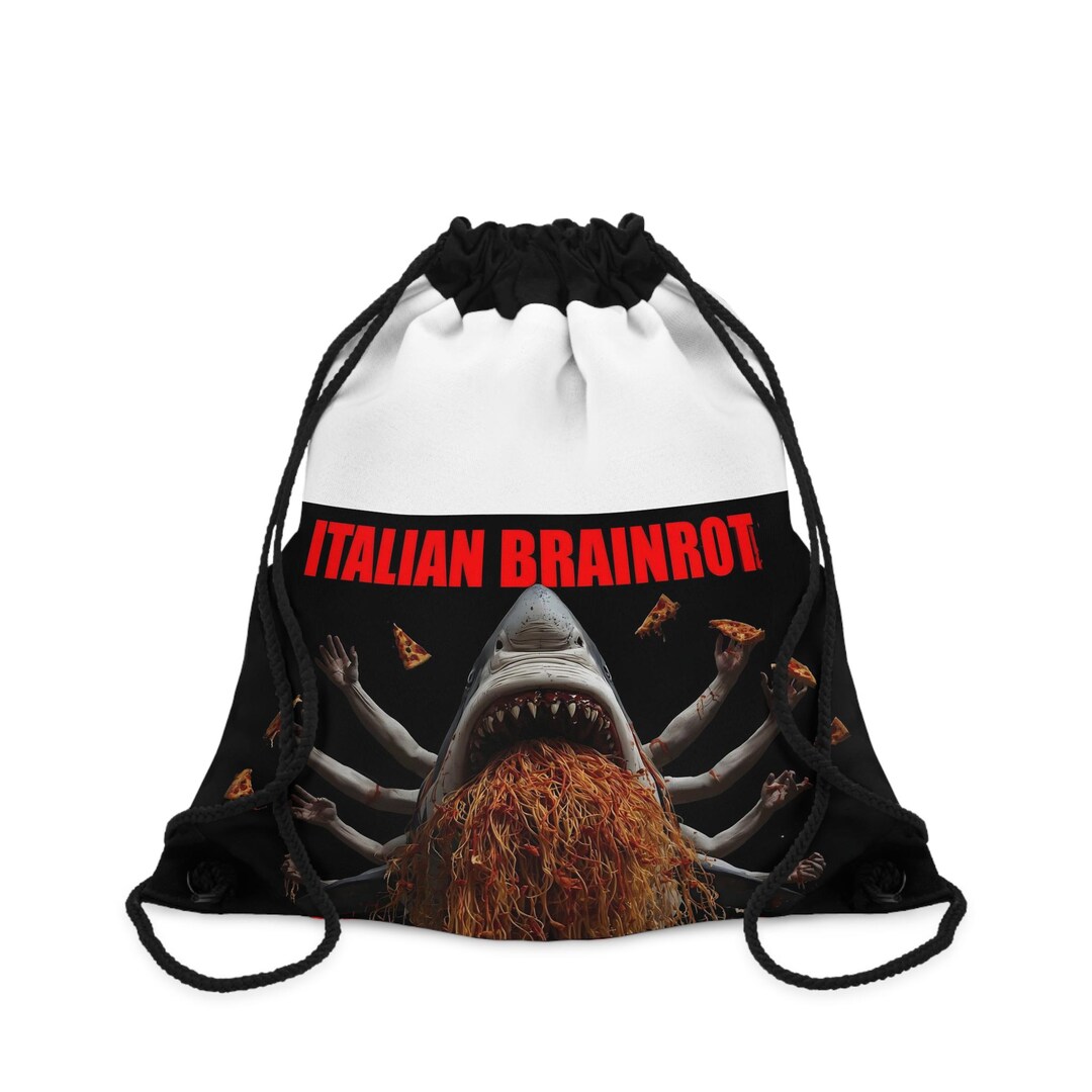 Italian Brainrot Pesce Lampadino Unique Drawstring Bag | Funny Italian ...