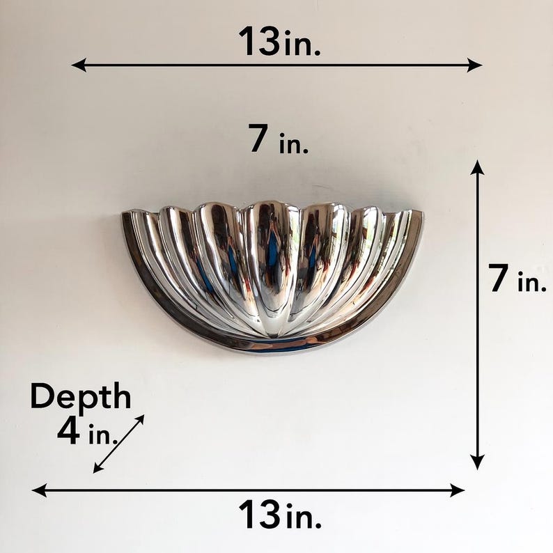 Handmade Silver Wall Sconce – Modern Half Dome Shell Design ...