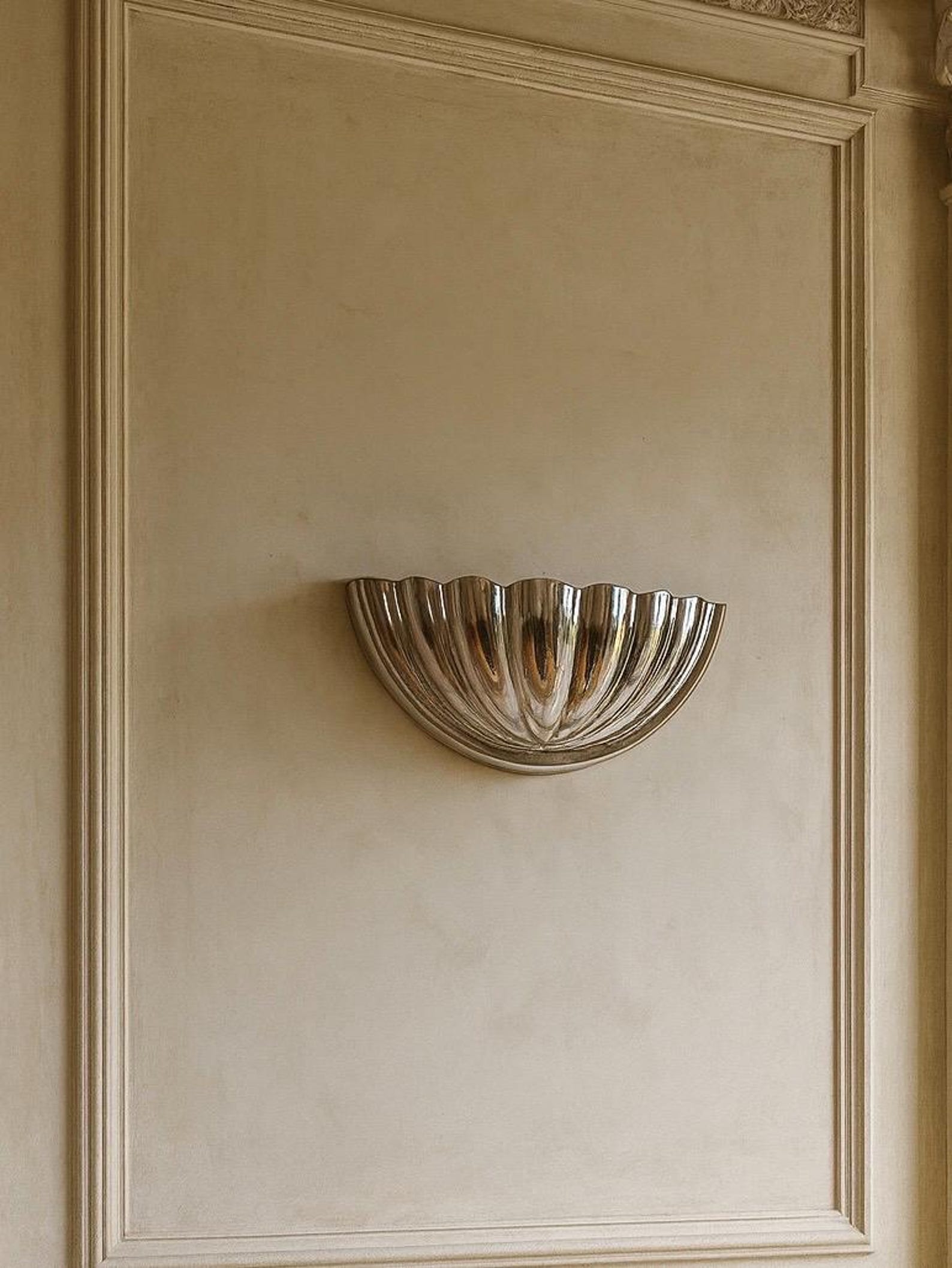 Handmade Silver Wall Sconce – Modern Half Dome Shell Design ...