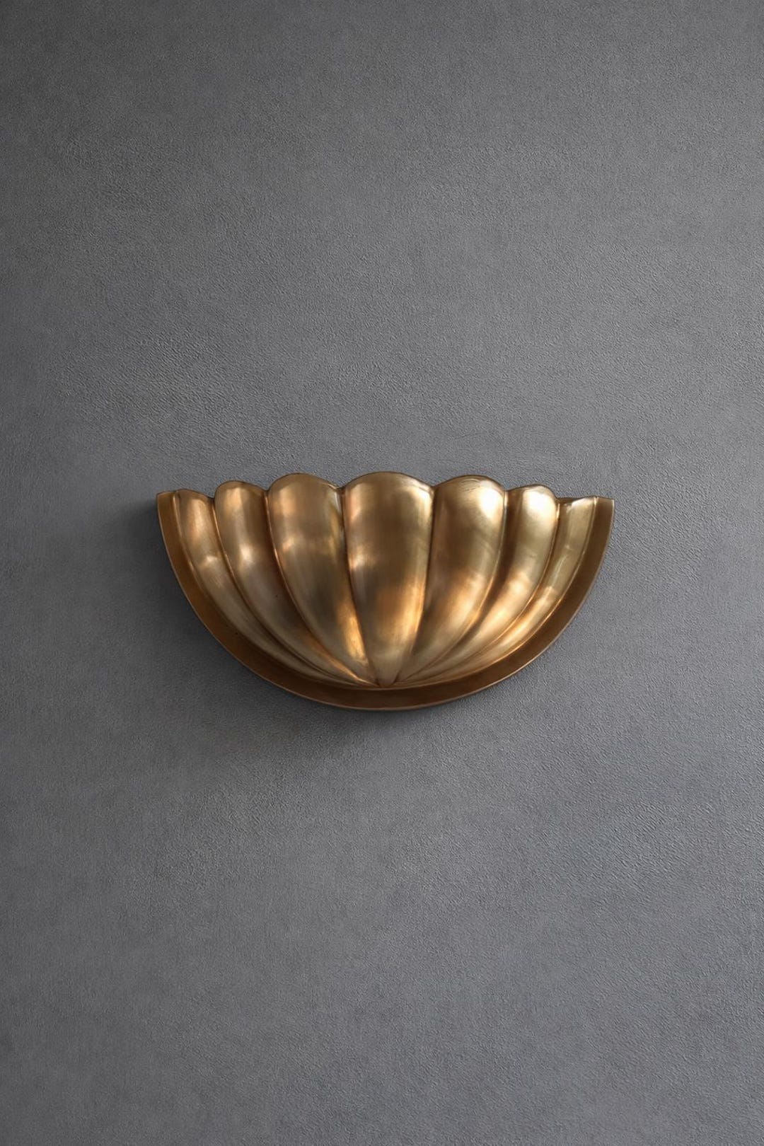Handmade Brass Wall Sconce – Elegant Half Dome Shell Design – Vintage ...