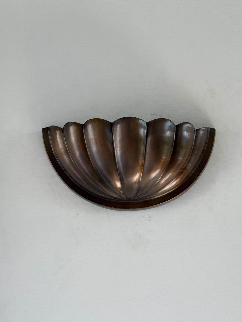 Handmade Silver Wall Sconce – Modern Half Dome Shell Design ...