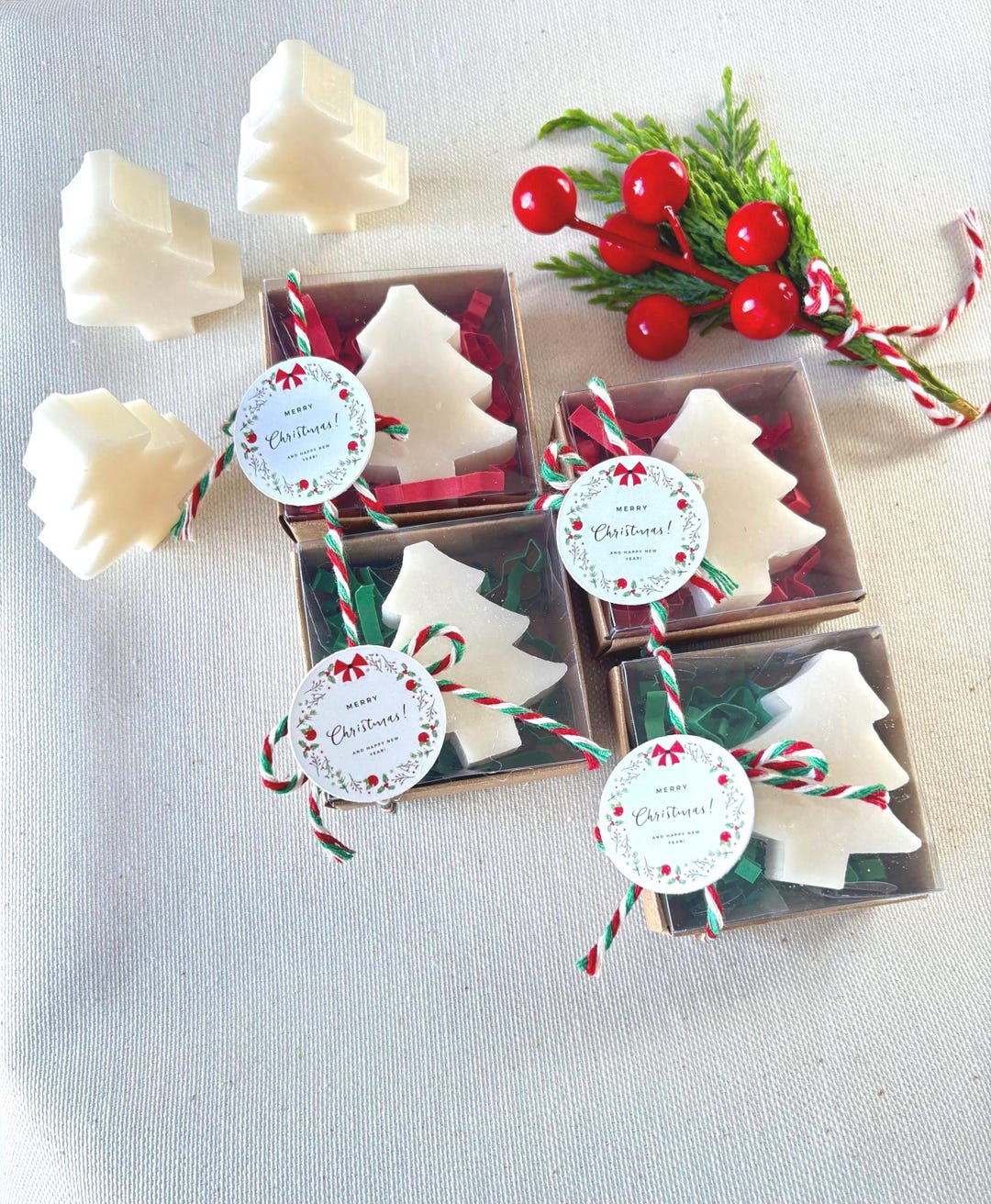 Christmas Tree Soap Favors, Personalized Bulk Holiday Gifts, Custom ...