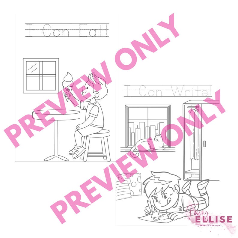 I Can Do It in Summer! ESL Coloring & Tracing Pages for Kids | Action ...