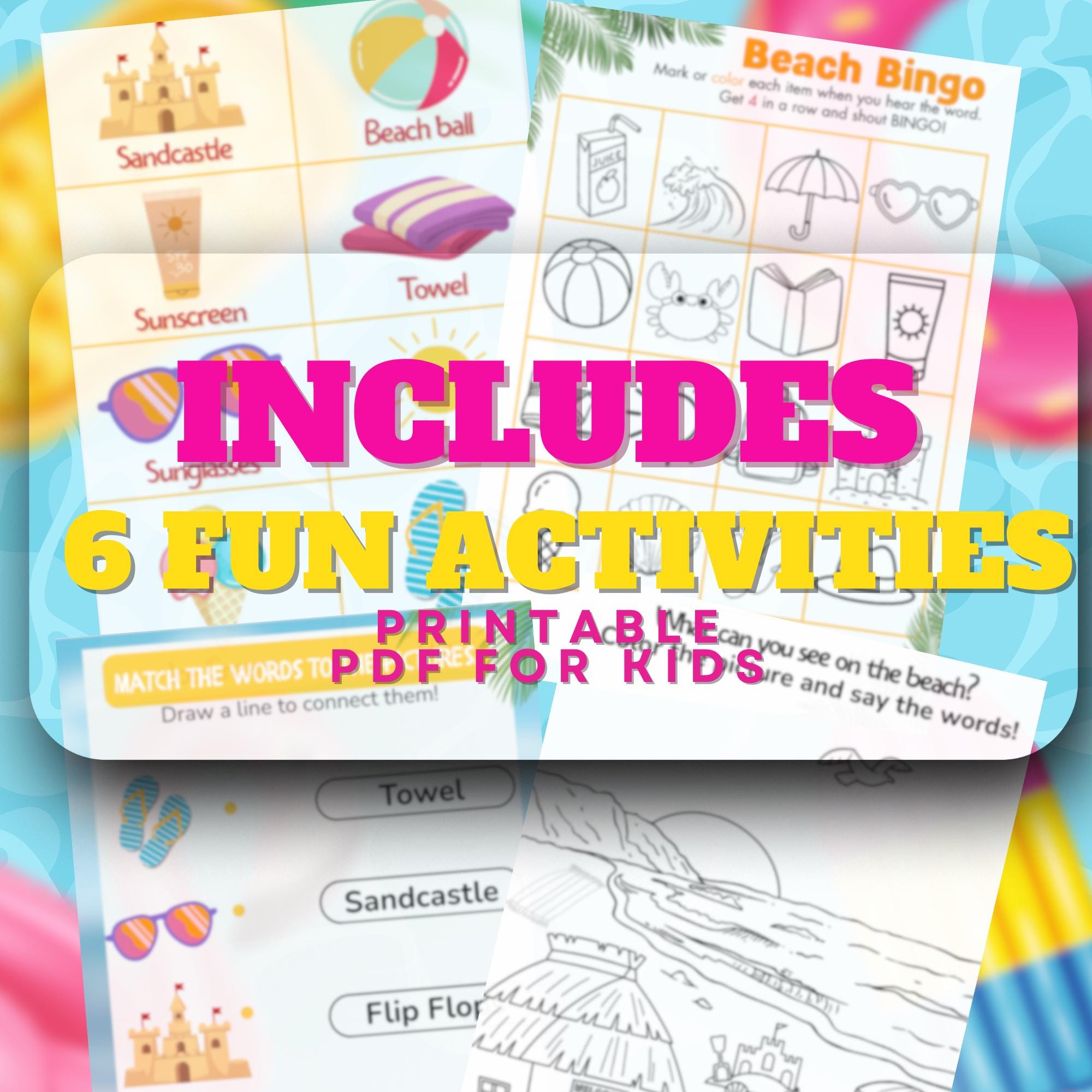 Summer Beach ESL Printable Pack | Activities for Kids | Cut & Paste ...