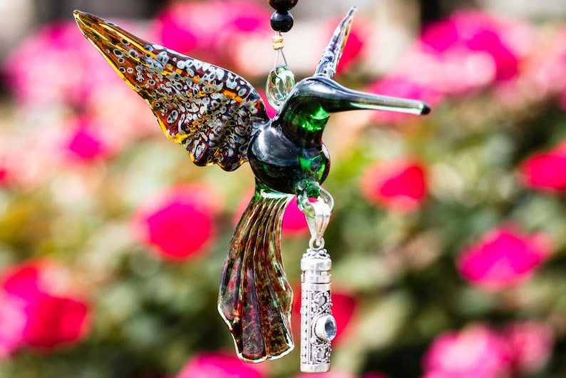 Heirloom Quality Glass Hummingbird With Sterling Silver - Etsy