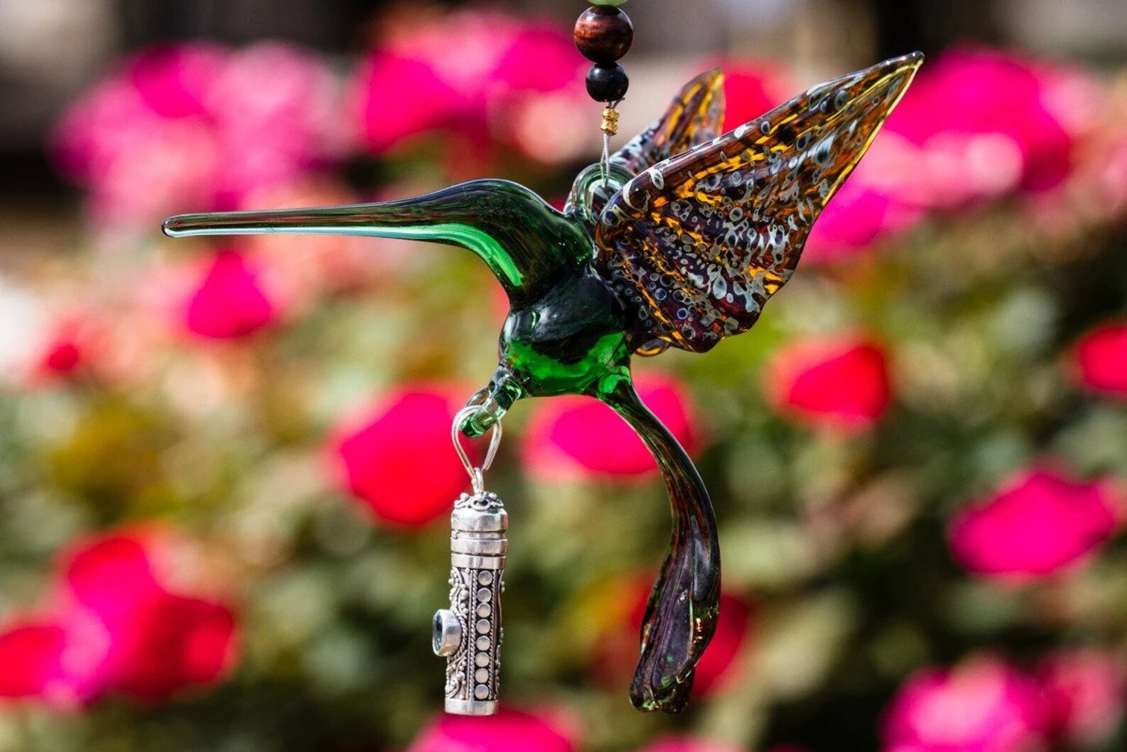 Heirloom Quality Glass Hummingbird With Sterling Silver - Etsy