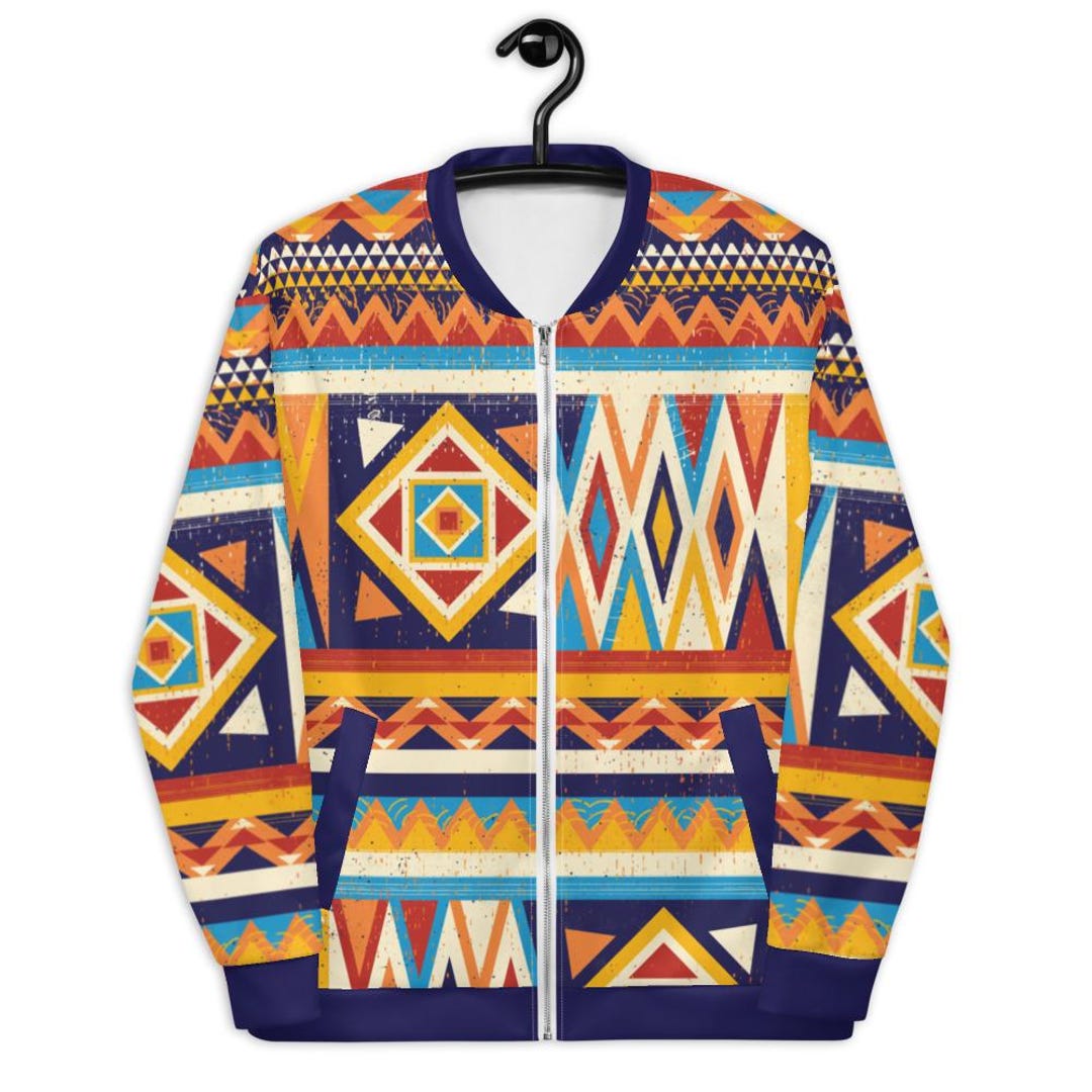 Kente Cloth Print Bomber Jacket: Unisex African Inspired Outerwear - Etsy