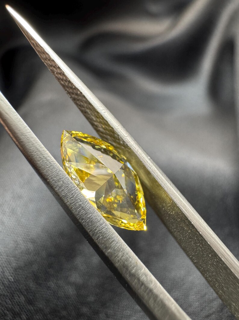 2.0 Ct Marquise Fancy Vivid Yellow Lab Grown Loose Diamond, IGI ...