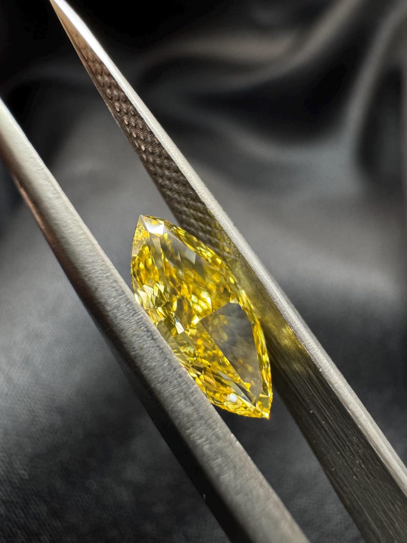 2.0 Ct Marquise Fancy Vivid Yellow Lab Grown Loose Diamond, IGI ...