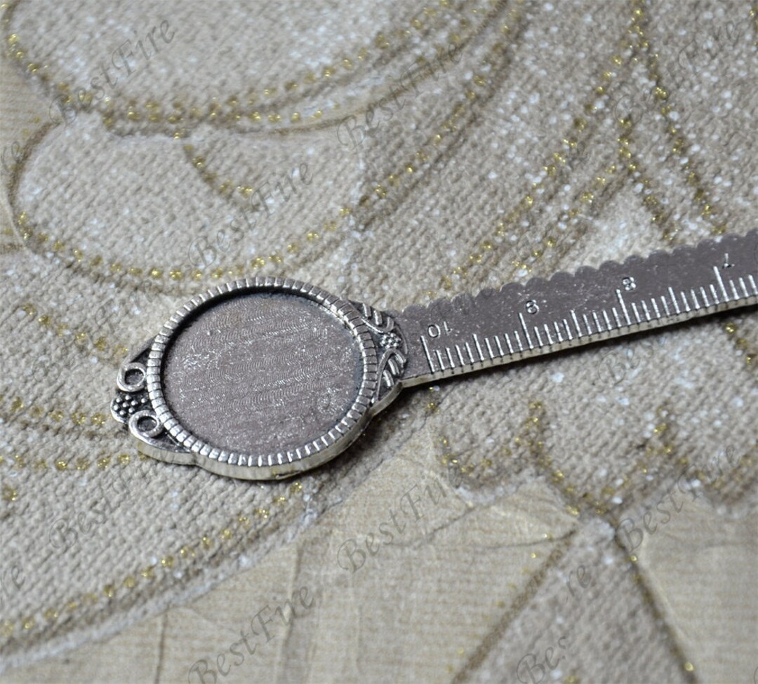 Silver Ruler Metal Bookmark Base- 20mm Round Cabochon Base,metal ...